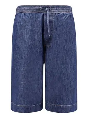 Loewe Cotton Bermuda Shorts With Anagram Logo On The Back - Multicolor