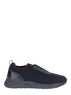 Santoni Santoni Stretch Fabric Sneakers With Nubuck Details Blue