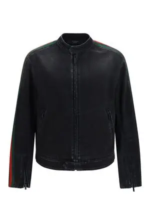 Gucci Cotton Denim Biker Jacket - Black