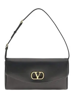 Valentino Garavani Devain Leather Shoulder Bag - Black