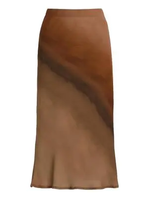 ANEMOS Rey Bias-cut Ombré Midi Skirt - Brown