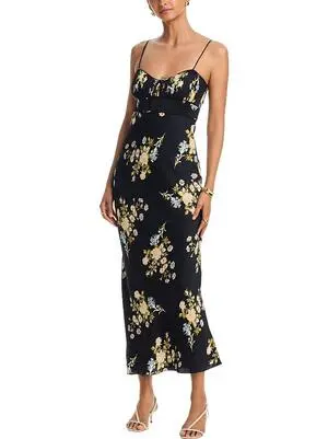 VERONICA BEARD Veronica Beard Kieren Floral Print Silk Blend Midi Dress