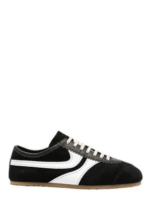 Dries Van Noten Suede Leather Lace Up Sneakers - Black