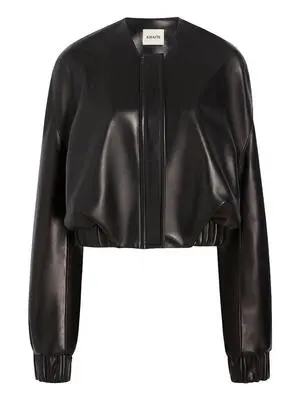 Khaite Cordan Leather Bomber Jacket - Black