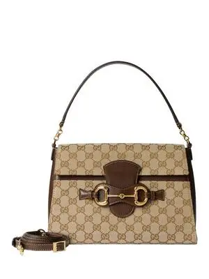 Gucci Gucci Horsebit Duomo Medium Top Handle Bag In GG Canvas Beige