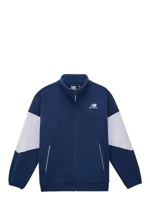 NEW BALANCE Zip-up Track Jacket With Colorblock Detail - Teal/grey
