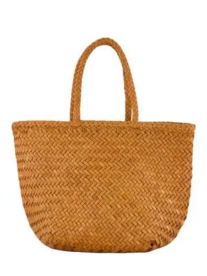 Dragon Diffusion Grace Basket Small Woven Leather Bag - Brown