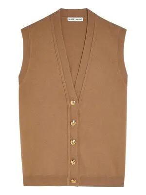 BLAZÉ MILANO Highland Wool And Cashmere-blend Vest - Brown