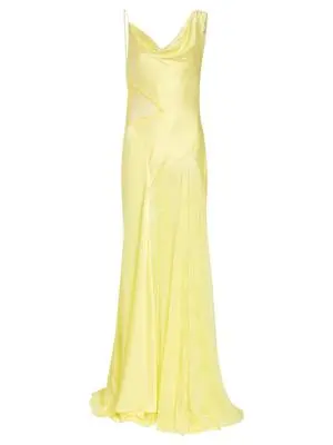 DEME Bijou Lace And Silk Maxi Dress - Yellow