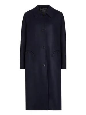 BLAZÉ MILANO Woolly Wool Coat - Navy