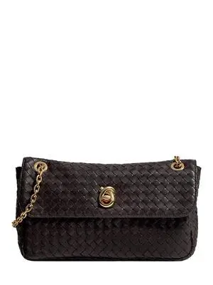 Bottega Veneta Madison Woven Leather Shoulder Bag With Knot Detail - Multicolor