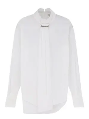 Brunello Cucinelli Cotton Blend Shirt With Monili Detail - Multicolor