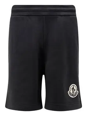 Moncler Cotton Bermuda Shorts With Logo Patch - Multicolor