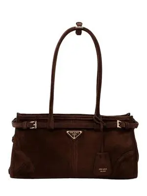 Prada Bonnie Medium Suede Bag - Multicolor