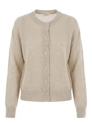 Brunello Cucinelli Wool Cardigan Made In Italy - Multicolor