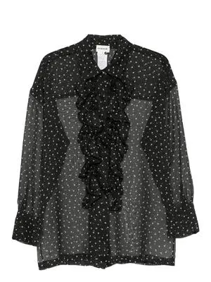 P.a.r.o.s.h Printed Shirt With Ruffle Detail - Multicolor