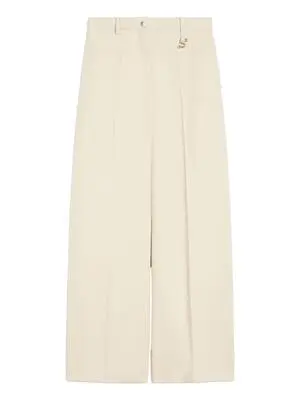 Sportmax Casual Pants With Belt Loops - White