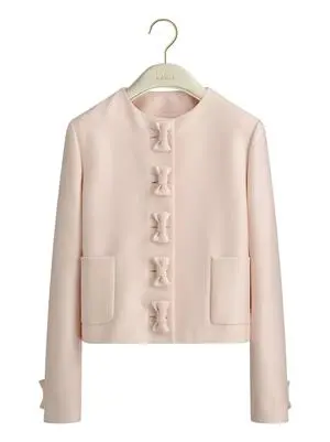 Dior Cropped Jacket With Bow Detail - Pink