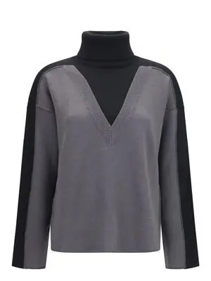 MAISON MARGIELA Two-tone High-neck Sweater Femae - Black