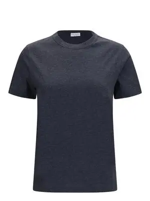 Brunello Cucinelli Monochrome T-shirt With Jewel Detail - Grey