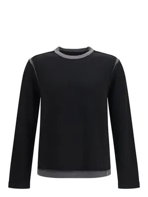 MAISON MARGIELA Wool Crew-neck Sweater With Contrasting Trims - Black