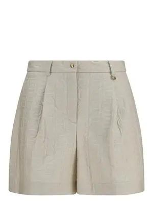 Moncler Moncler Logo Quilted Shorts Beige