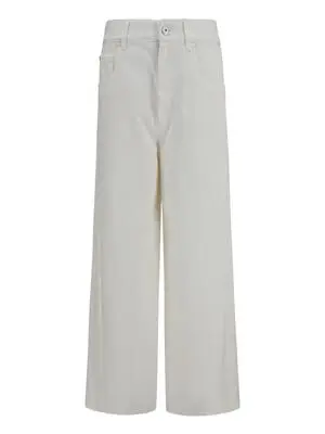 Brunello Cucinelli High-rise Palazzo Jeans - Beige