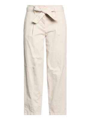 MANILA GRACE Wide Leg Cotton & Elastane Pants - Sand