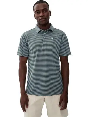 QUIET GOLF Sunny Stripe Polo - Fern