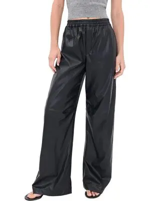 MAISON MARGIELA Faux Leather Pants - Black