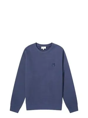 Maison Kitsuné Bold Fox Head Patch Crewneck Sweatshirt - Blue