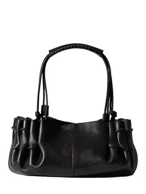 Hereu Pleated Single-shoulder Bag - Black