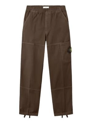 Stone Island Loose-fit Cargo Trousers With Elasticated Waistband - Umber