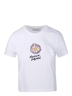 MAISON KITSUNÉ Maison Kitsune "Floating Flower" Printed Crewneck T-Shirt