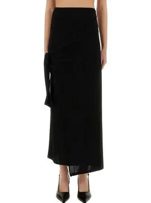 Paloma Wool Gilma Wrap Detailed Long Skirt - Black