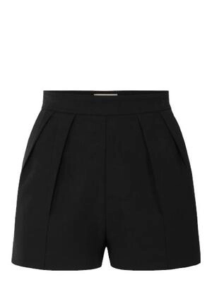 Elisabetta Franchi Pleated Crêpe Shorts - Black