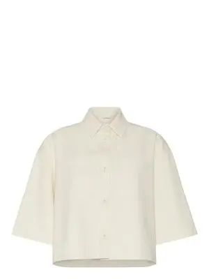 Max Mara Terra Cropped Shirt Jacket - Off White