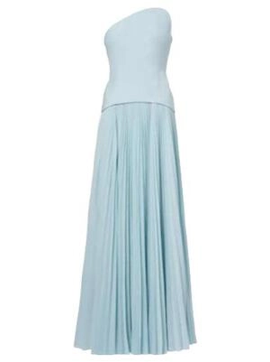 Solace Britt One-shoulder Pleated Gown - Blue
