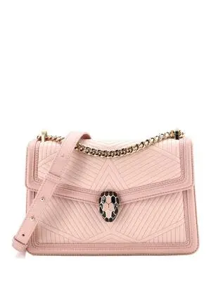 BVLGARI Serpenti Forever Shoulder Bag Quilted Leather - Pink