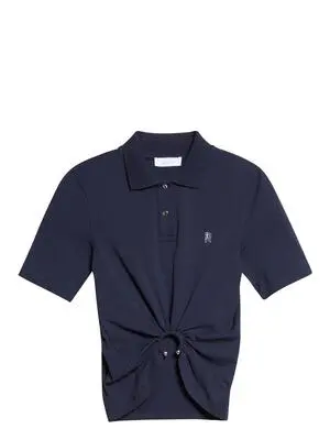 Rabanne Pierced Stretch Cotton Polo - Deep Navy