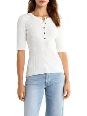Sanctuary Air Of Ease Ribbed Knit Top - Chalk