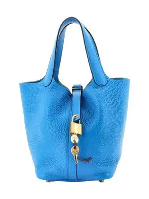Hermès Picotin Lock Bag Clemence Pm - Blue
