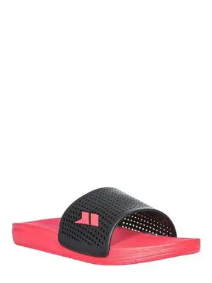 TRESPASS Cusp Perforated Flatform Sliders - Black