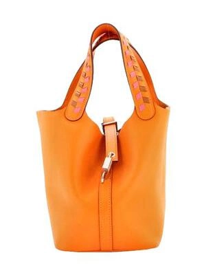Hermès Picotin Lock Bag Tressage Epsom Pm - Orange