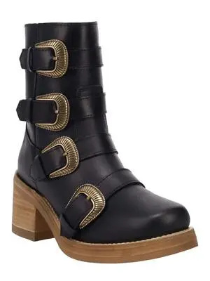 DINGO Topanga Buckle Strap Bootie Black