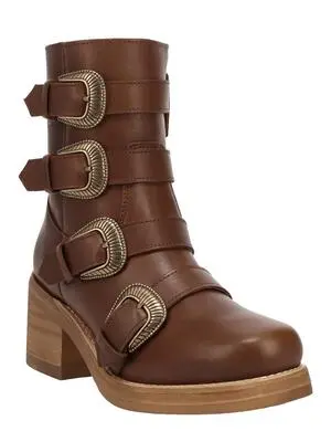DINGO Topanga Buckle Strap Bootie Brown