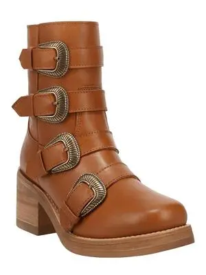 DINGO Topanga Buckle Strap Bootie Tan