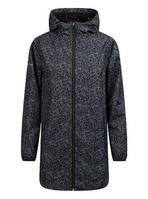 TRESPASS Parched Waterproof Jacket With Animal Print - Black