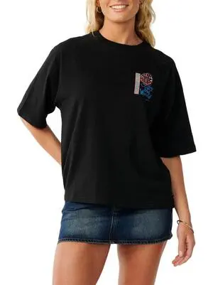 Rip Curl Surf The World Boxy Graphic T-shirt - Black
