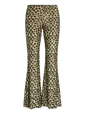 SIEDRES Jeslynn Velvet Devoré Flared Pants - Black Multi